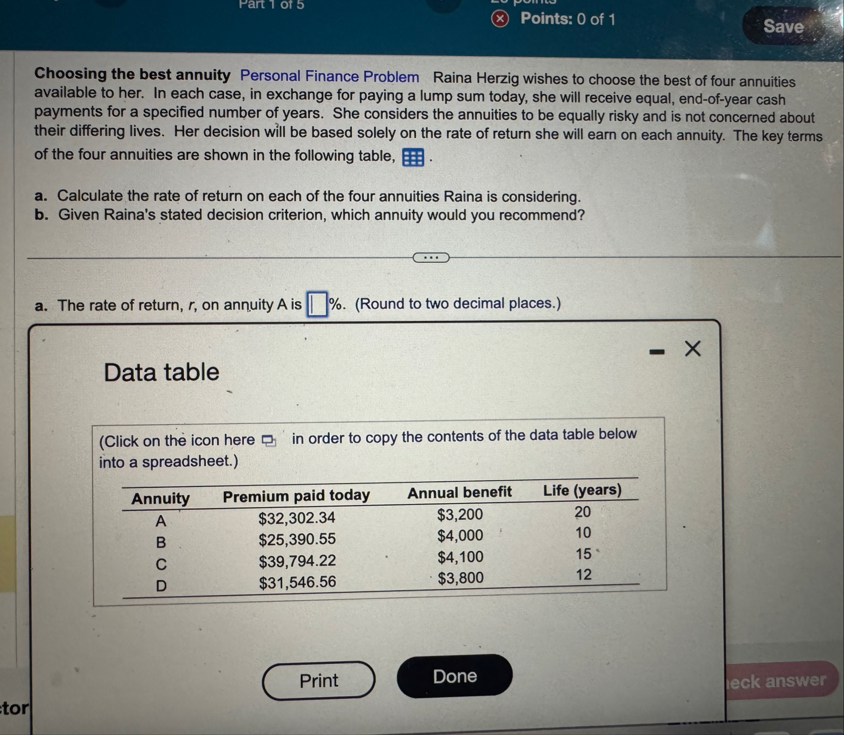 Solved Part 1 ﻿of 5Points: 0 ﻿of 1SaveChoosing the best | Chegg.com