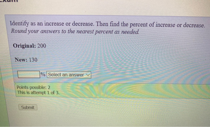 Solved Identify as an increase or decrease. Then find the | Chegg.com