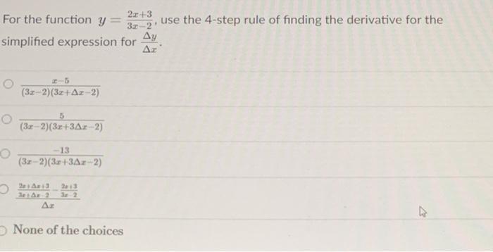 Solved Determine Step 3 using 4-Step Rule in finding the | Chegg.com