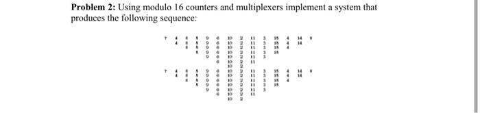 Solved Problem 2: Using modulo 16 counters and multiplexers | Chegg.com