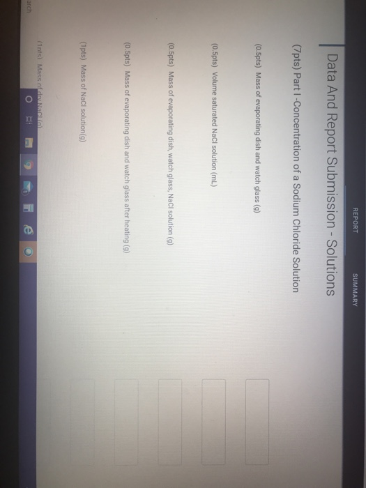 REPORT SUMMARY Data And Report Submission - Solutions | Chegg.com