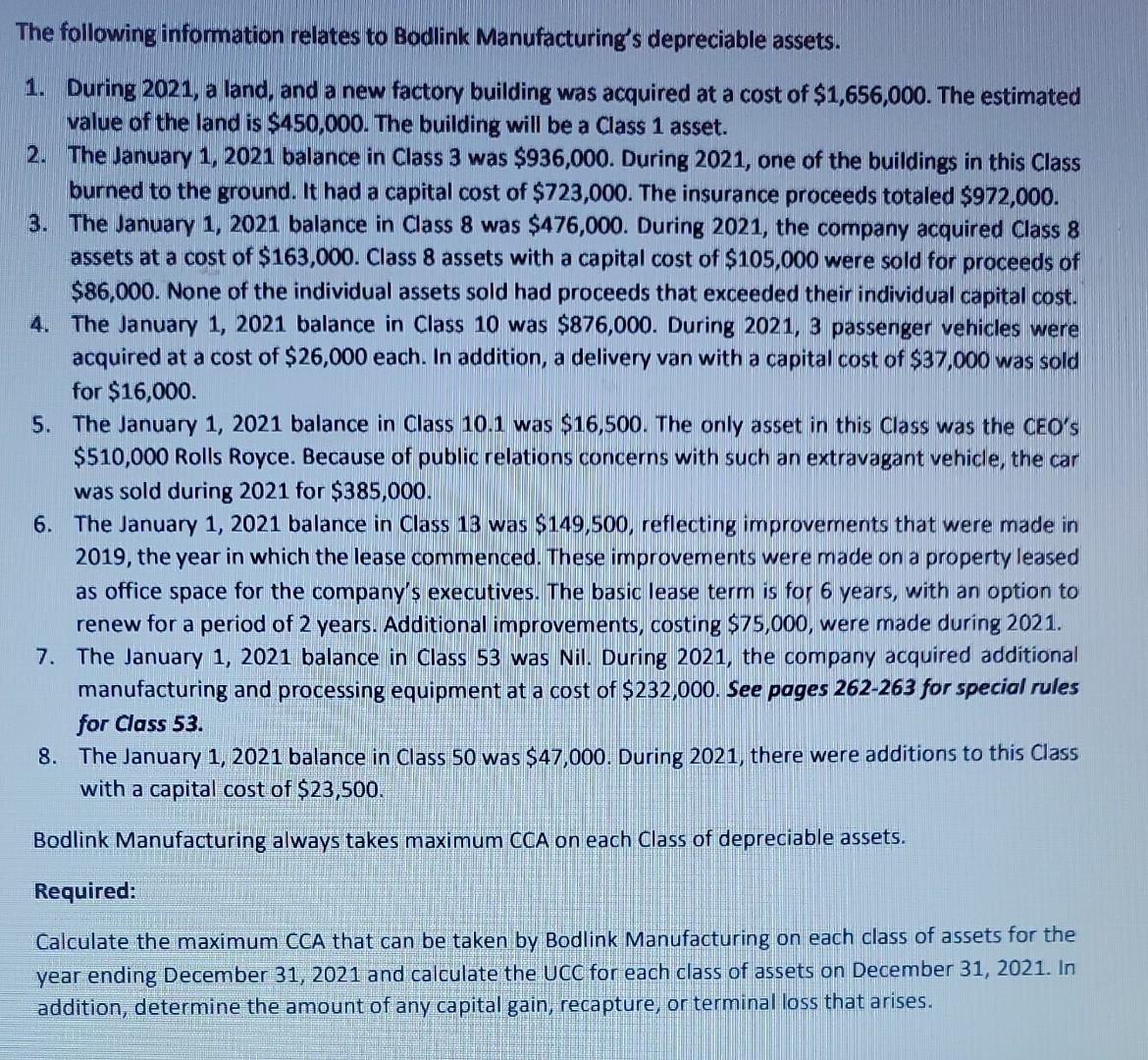 Solved The following information relates to Bodlink | Chegg.com