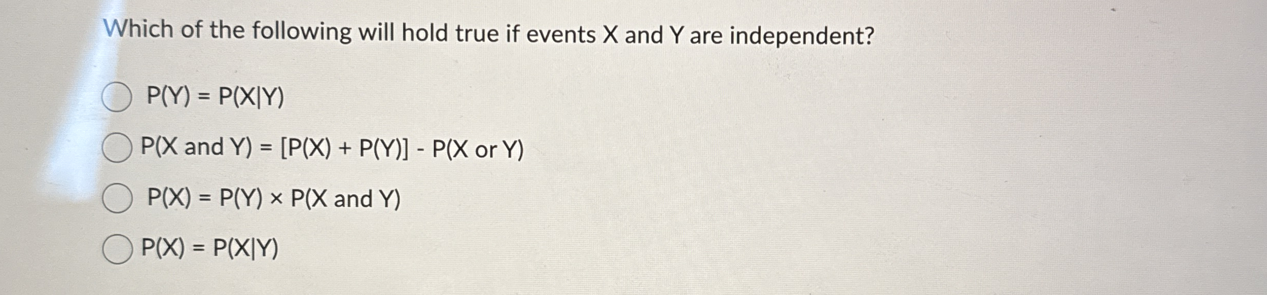 Solved Which of the following will hold true if events x | Chegg.com