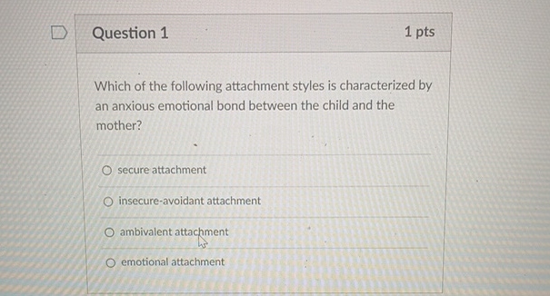 Solved Question 11ptsWhich of the following attachment | Chegg.com