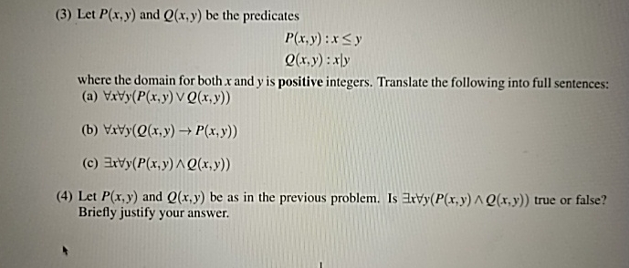 Solved (3) ﻿Let P(x,y) ﻿and Q(x,y) ﻿be the | Chegg.com