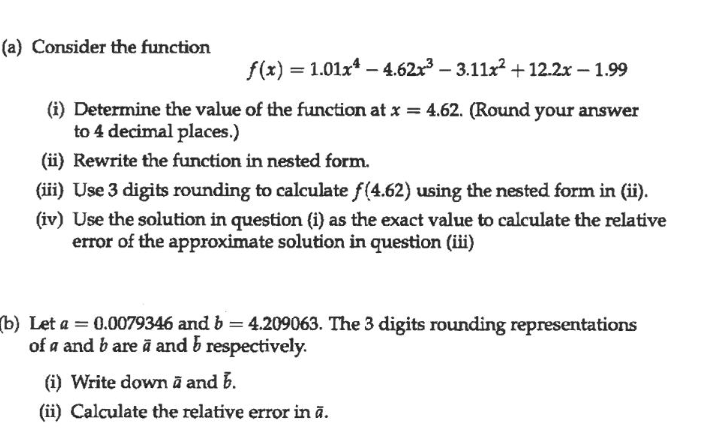 Solved (a) Consider the function | Chegg.com