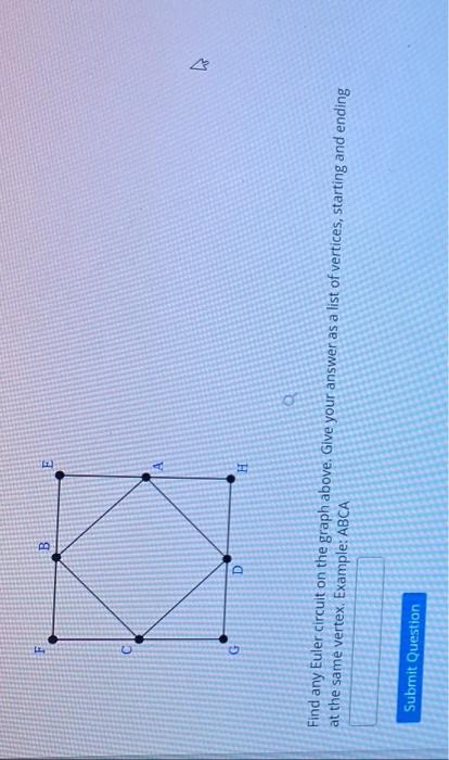 Solved B a at the same vertex. Example: ABCA Find any Euler | Chegg.com