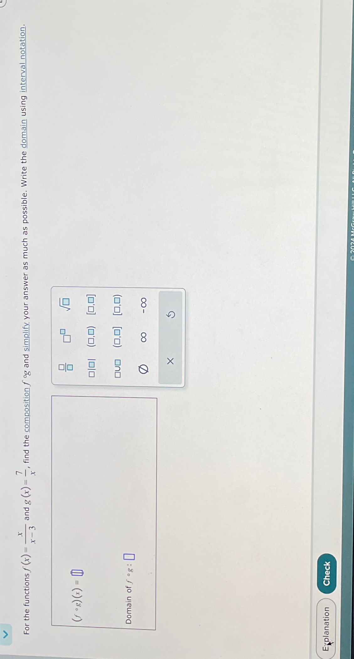 Solved For the functions f(x)=xx-3 ﻿and g(x)=7x, ﻿find the | Chegg.com