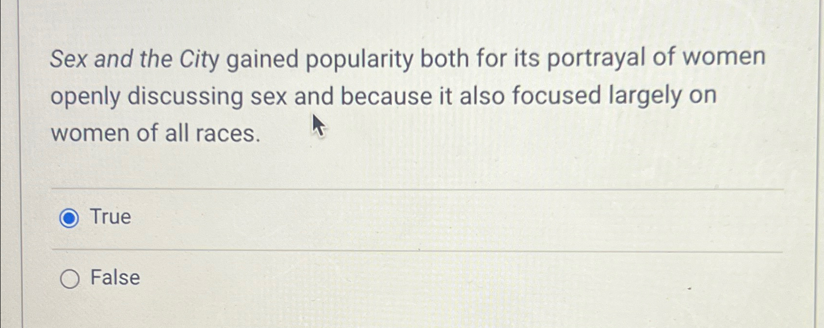 Solved Sex and the City gained popularity both for its | Chegg.com