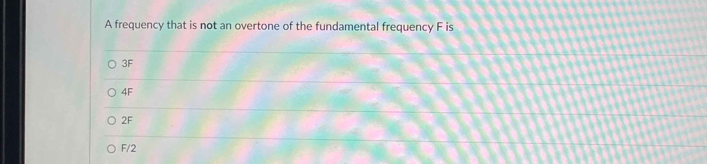 Solved A frequency that is not an overtone of the | Chegg.com