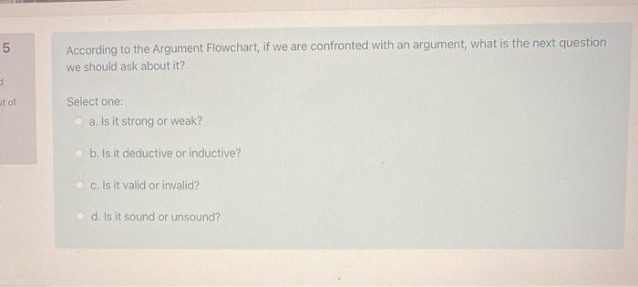 Solved astion 4 According to the Argument Flowchart, | Chegg.com
