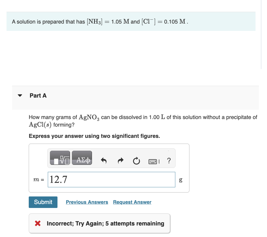 Solved A solution is prepared that has [NH3]=1.05M ﻿and | Chegg.com
