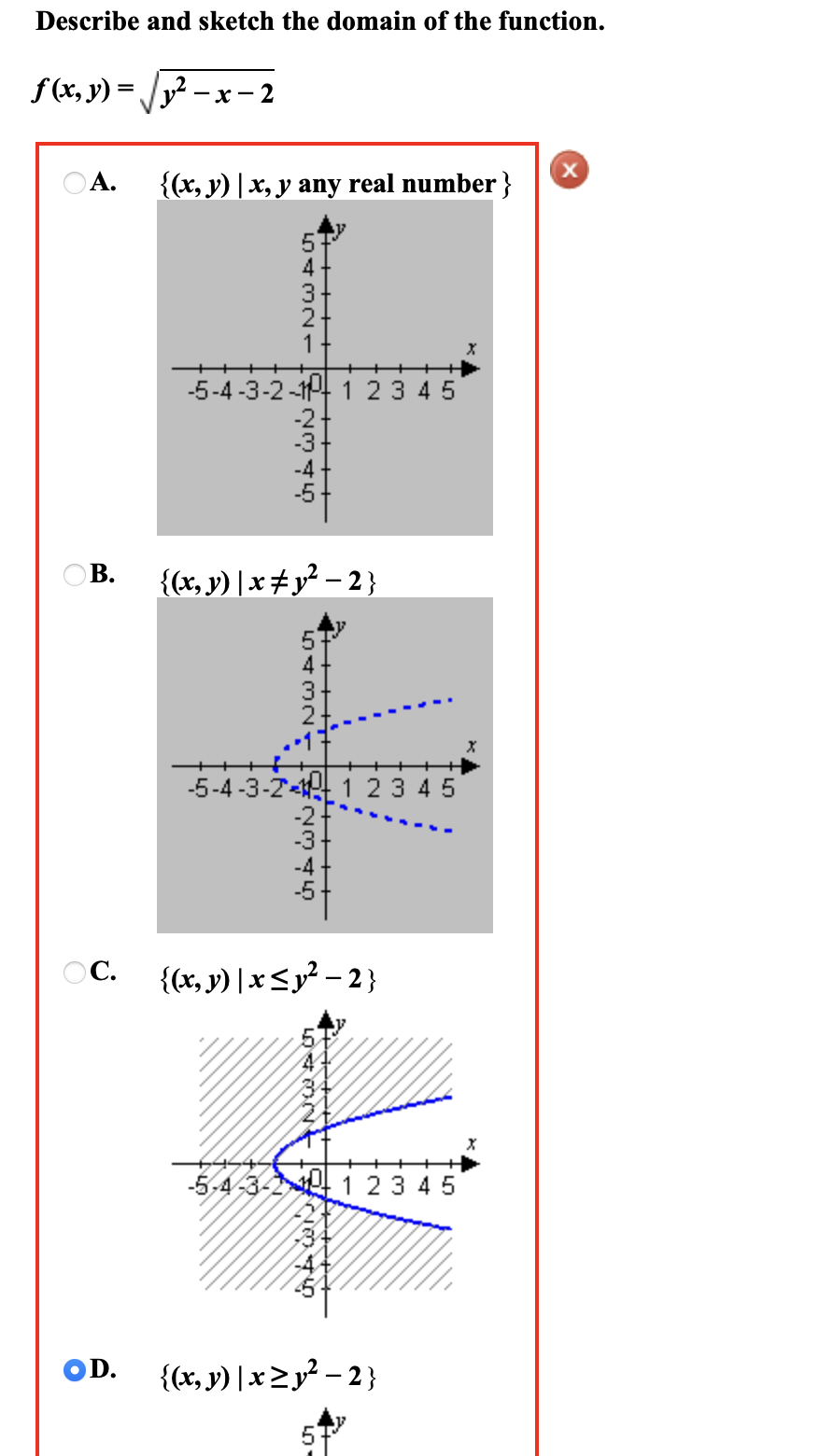 Solved Describe and sketch the domain of the | Chegg.com