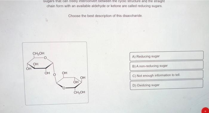 Solved Sugars that can treely interconvert between the cycic | Chegg.com