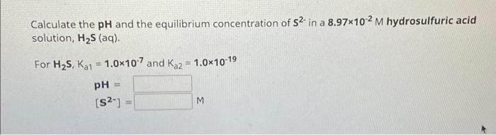 Solved Calculate The Ph And The Equilibrium Concentrations