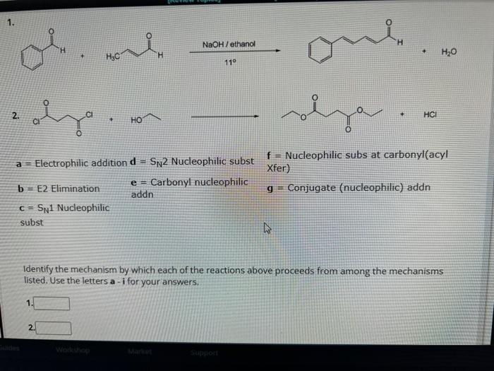 Solved 11∘NaOH/ ethanol +HCl a= Electrophilic addition | Chegg.com