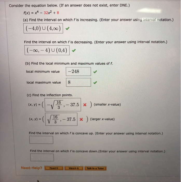 Solved Consider the equation below. (If an answer does not | Chegg.com Solved Consider the equation below. (If an answer does not | Chegg.com