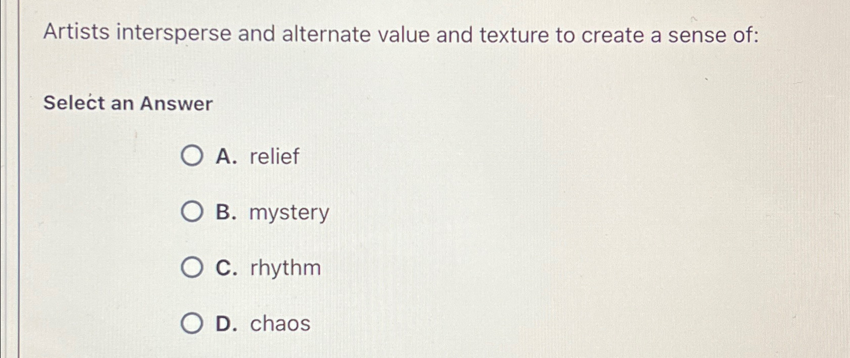 Solved Artists intersperse and alternate value and texture | Chegg.com