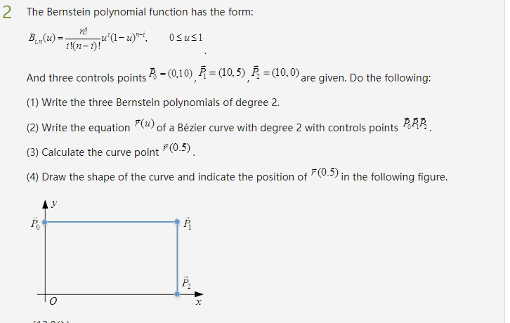 Solved 2 The Bernstein polynomial function has the form: n! | Chegg.com