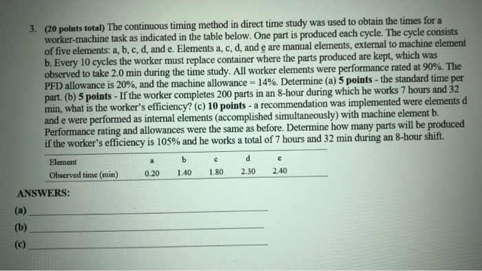 Solved 3. (20 points total) The continuous timing method in | Chegg.com