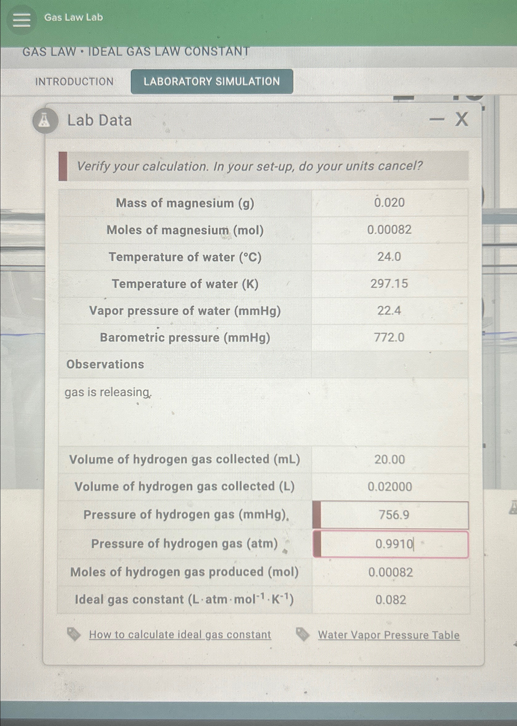 Solved Gas Law LabGAS LAW*IDEAL GAS LAW | Chegg.com