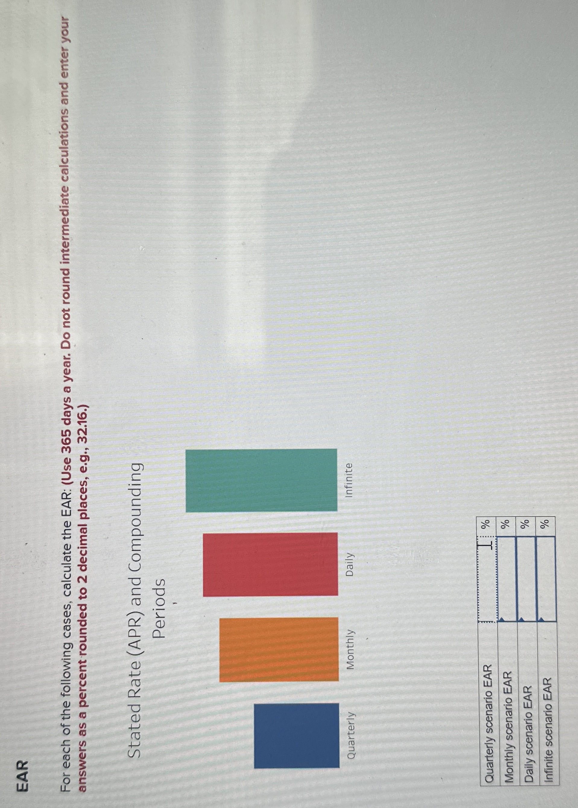 Solved EARFor each of the following cases, calculate the | Chegg.com