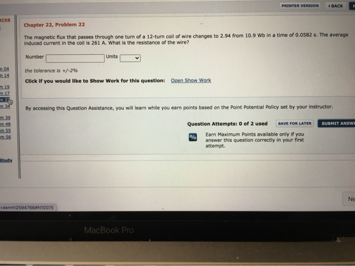 Solved PRINTER VERSION 4 BACK RCES Chapter 22, Problem 22 | Chegg.com