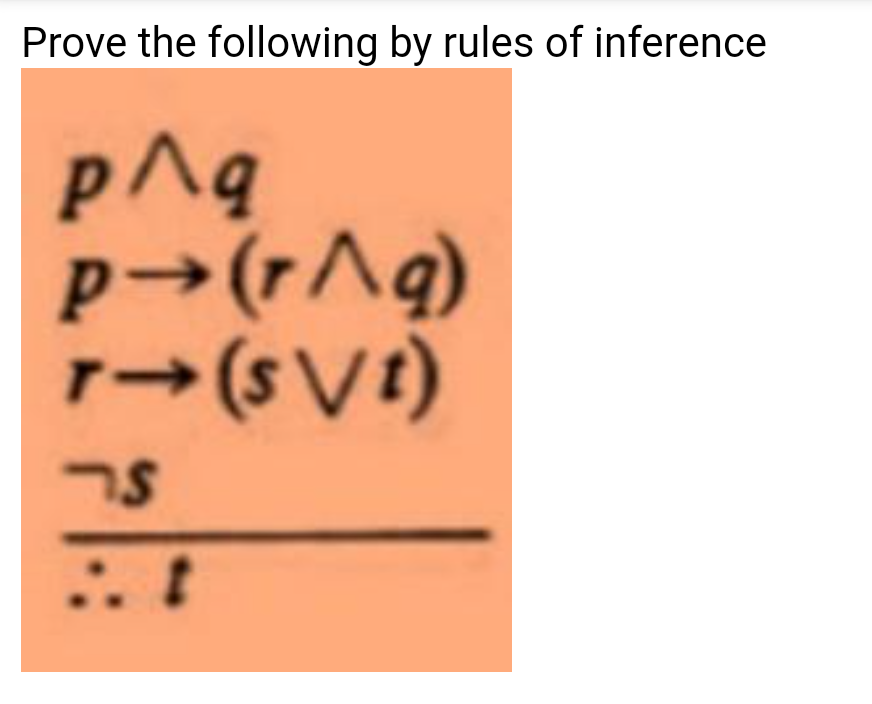Solved Prove the following by rules of inference | Chegg.com