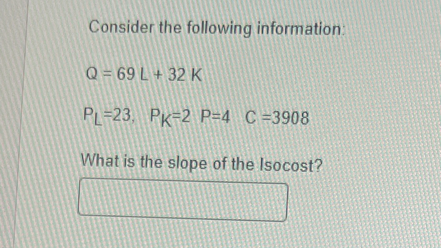 Solved Consider the following | Chegg.com