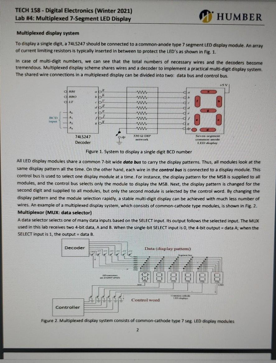 Solved Pre-lab Assignments: 1. Let's design a multiplexed | Chegg.com