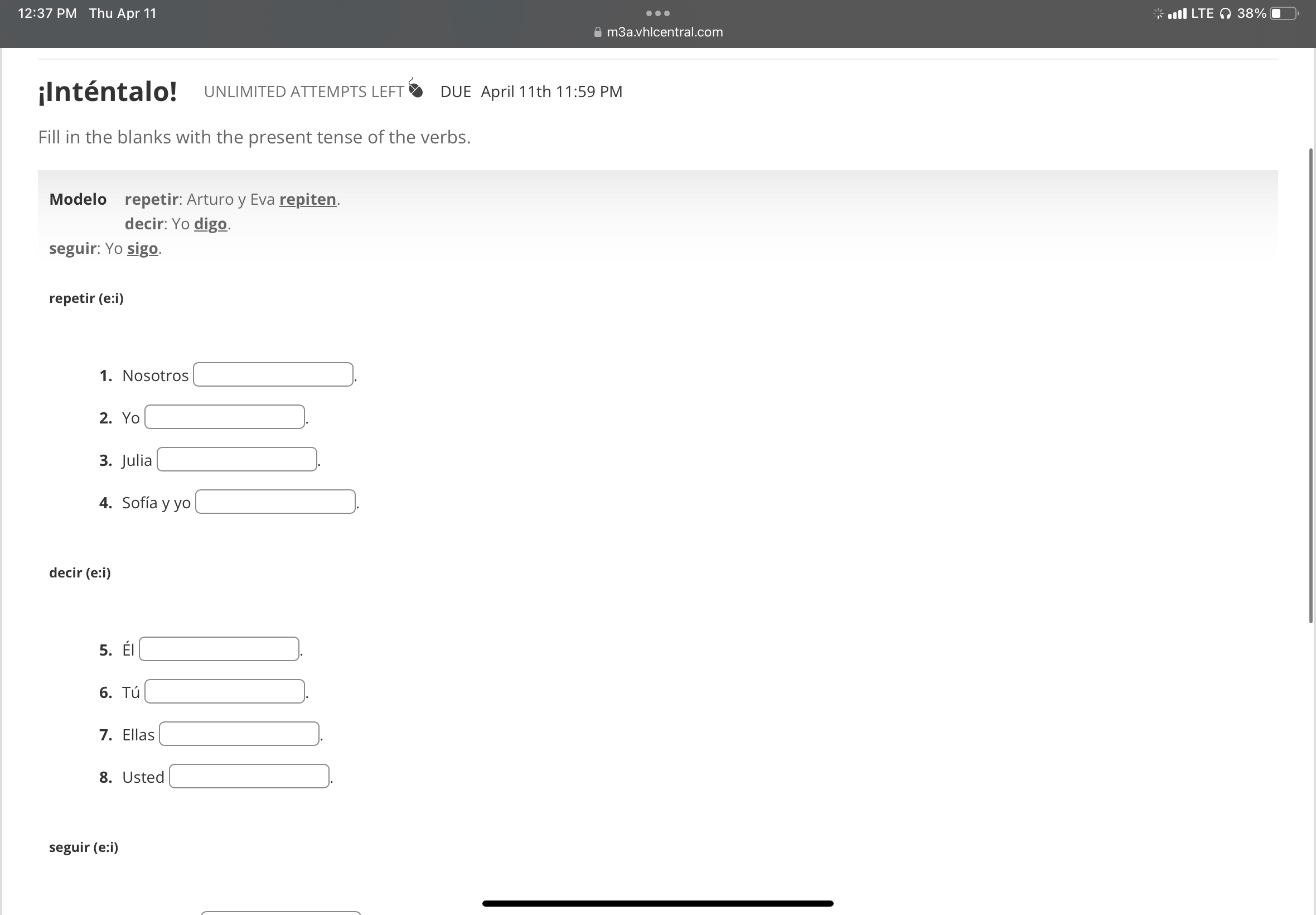Solved 12:37 ﻿PM Thu Apr 11a | Chegg.com