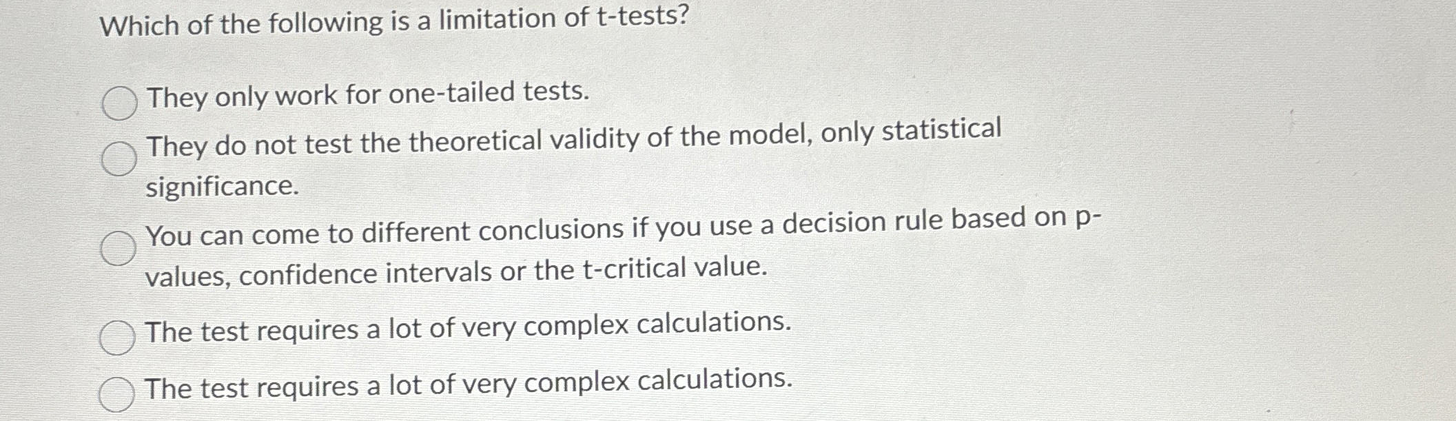 Solved Which of the following is a limitation of | Chegg.com