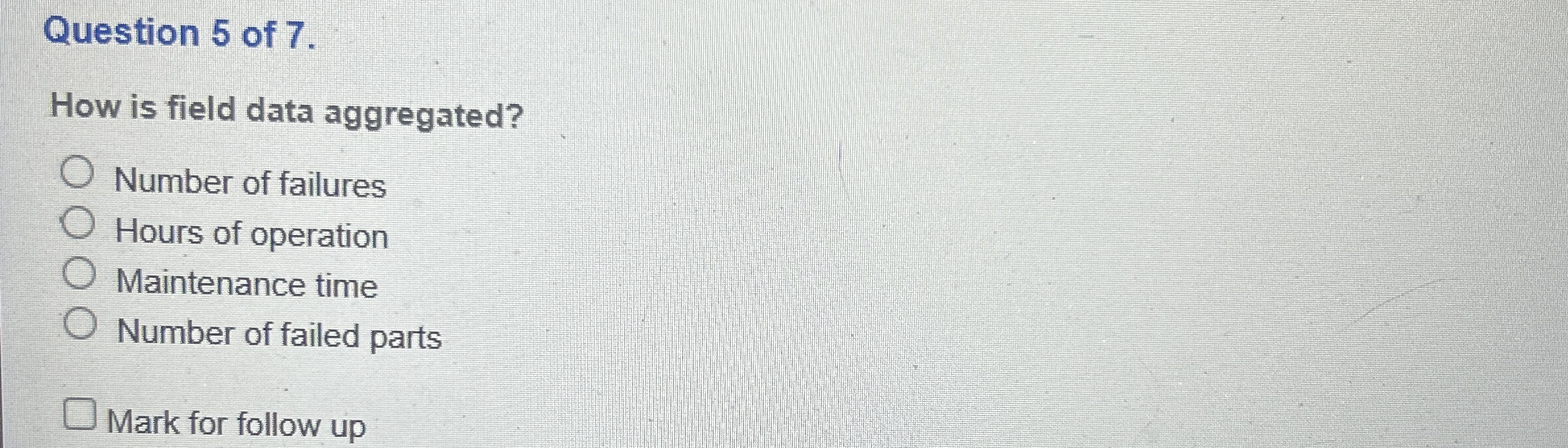 Solved Question 5 ﻿of 7.How is field data aggregated?Number | Chegg.com