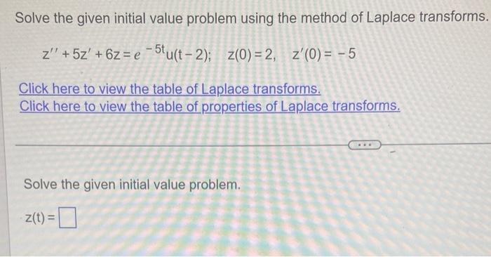 Solved Solve the given initial value problem using the | Chegg.com