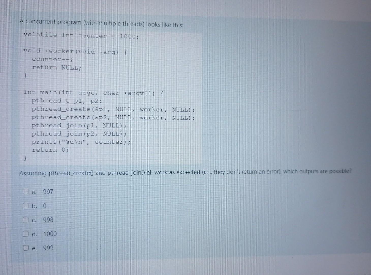 Solved A concurrent program (with multiple threads) looks | Chegg.com