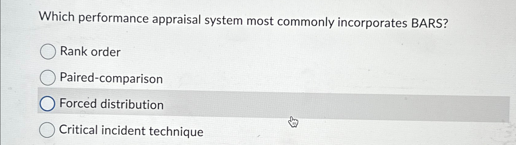 Solved Which performance appraisal system most commonly | Chegg.com