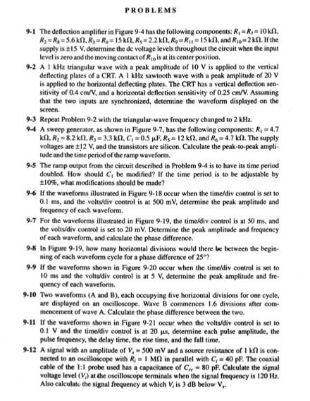 PROBLEMS 9-1 The deflection amplifier in Figure 9-4 | Chegg.com