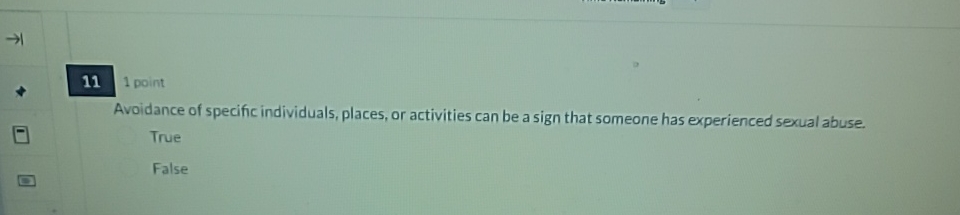 Solved 1 ﻿pointAvoidance of specific individuals, places, or | Chegg.com