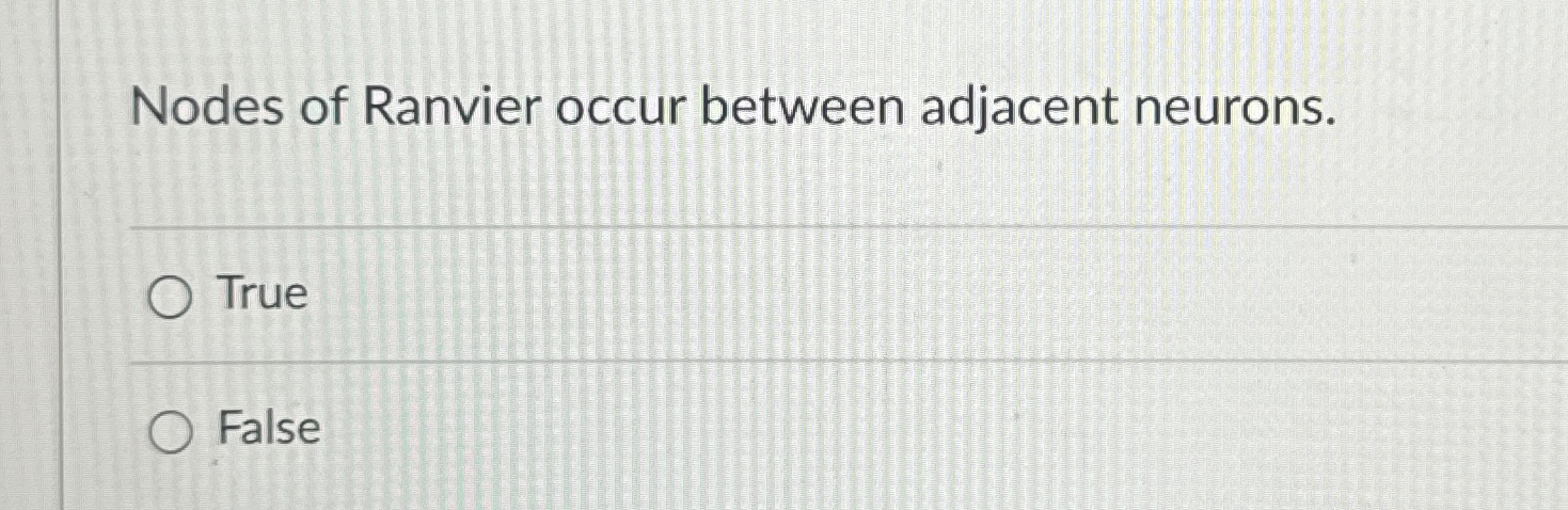 Solved Nodes of Ranvier occur between adjacent | Chegg.com