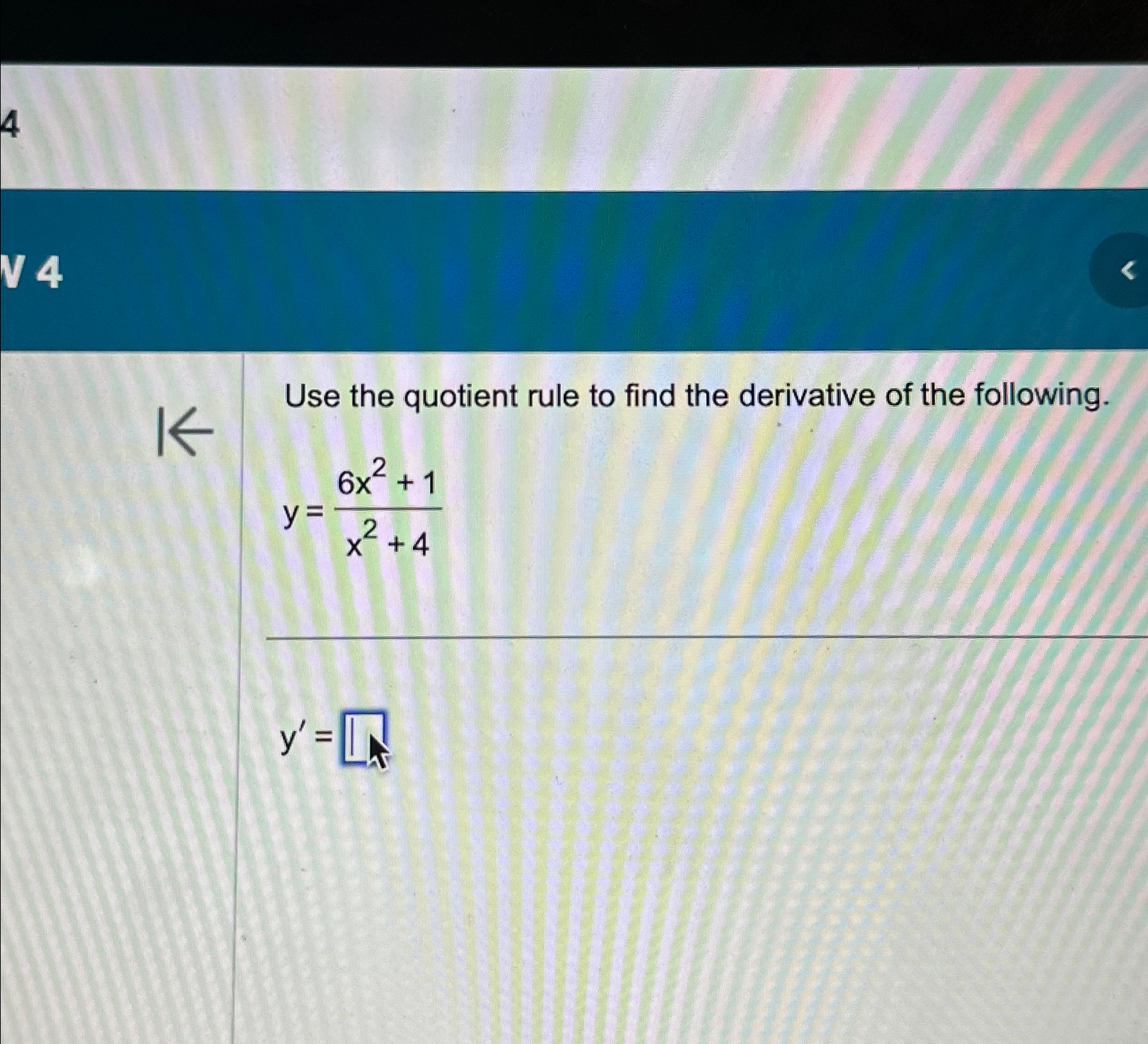 Solved Use the quotient rule to find the derivative of the | Chegg.com