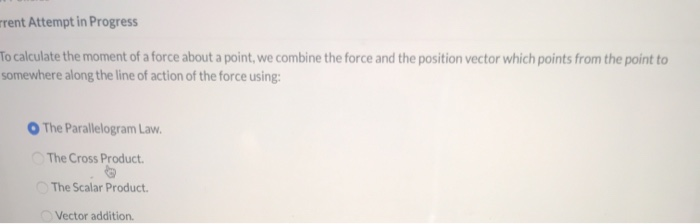 Solved iew Policies Current Attempt in Progress The vector | Chegg.com