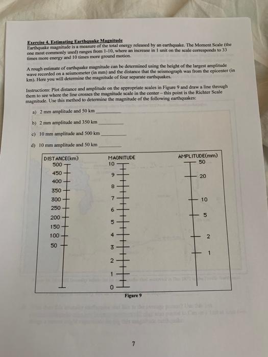 Solved Page 6 of 8 Exercise 4. Estimating Earthquake | Chegg.com