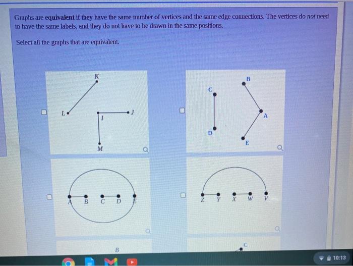 Solved Graphs are equivalent if they have the same number of | Chegg.com