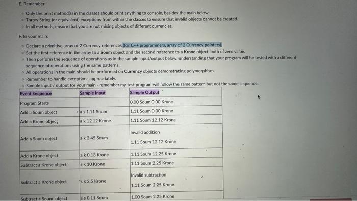 Solved Programming problem: Currency Simulator A. Create an | Chegg.com