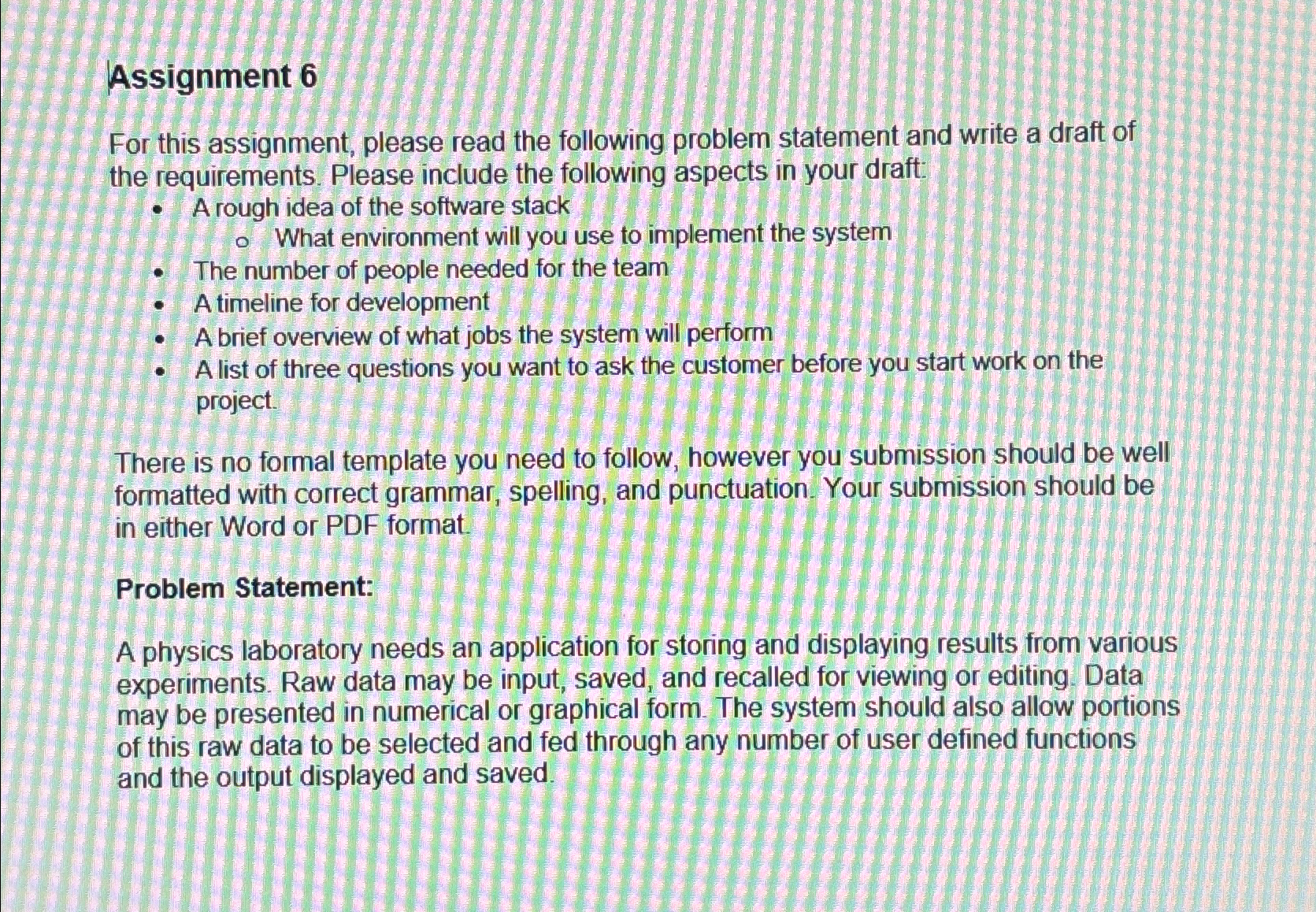 Solved Assignment 6For this assignment, please read the | Chegg.com