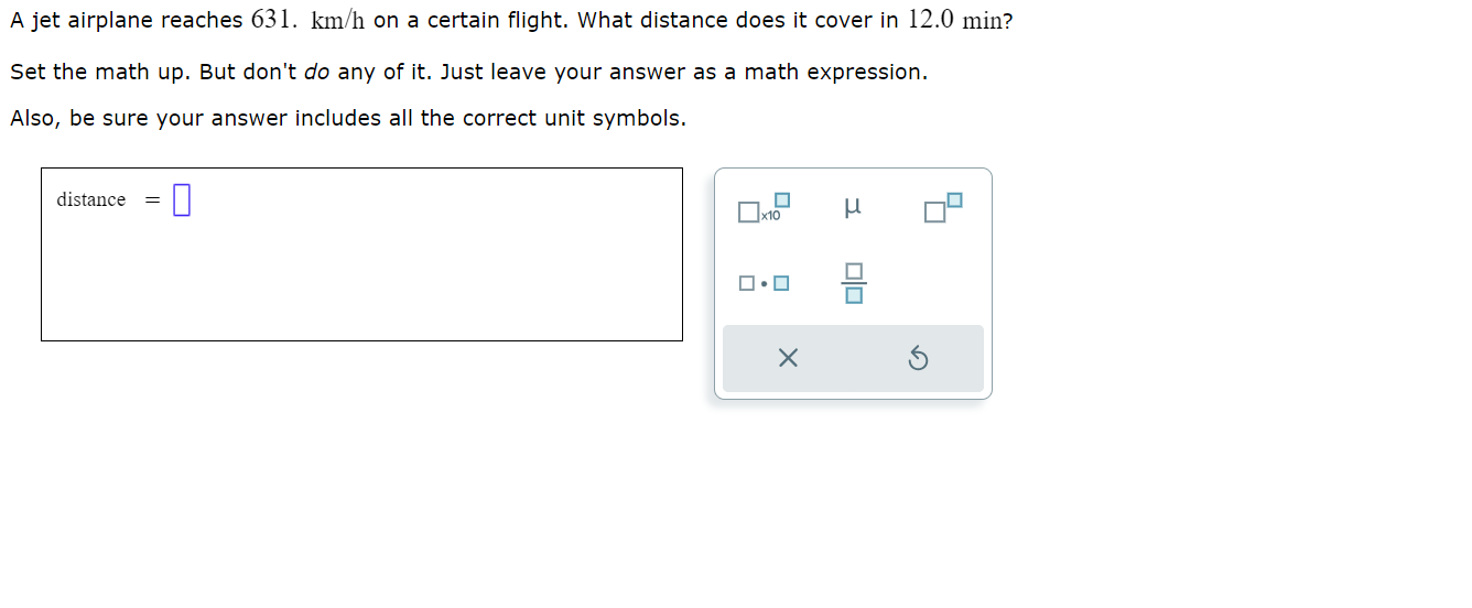Solved A jet airplane reaches 631.kmh ﻿on a certain flight. | Chegg.com