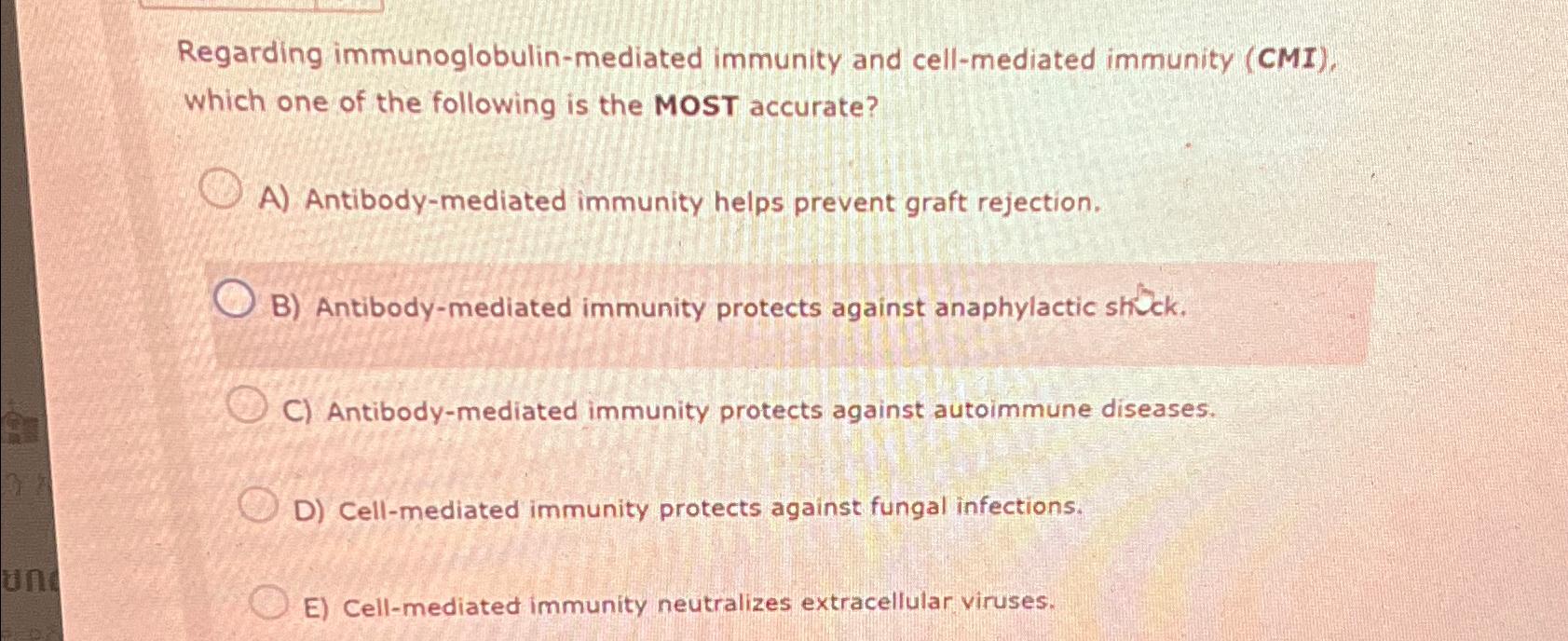 Solved Regarding immunoglobulin-mediated immunity and | Chegg.com