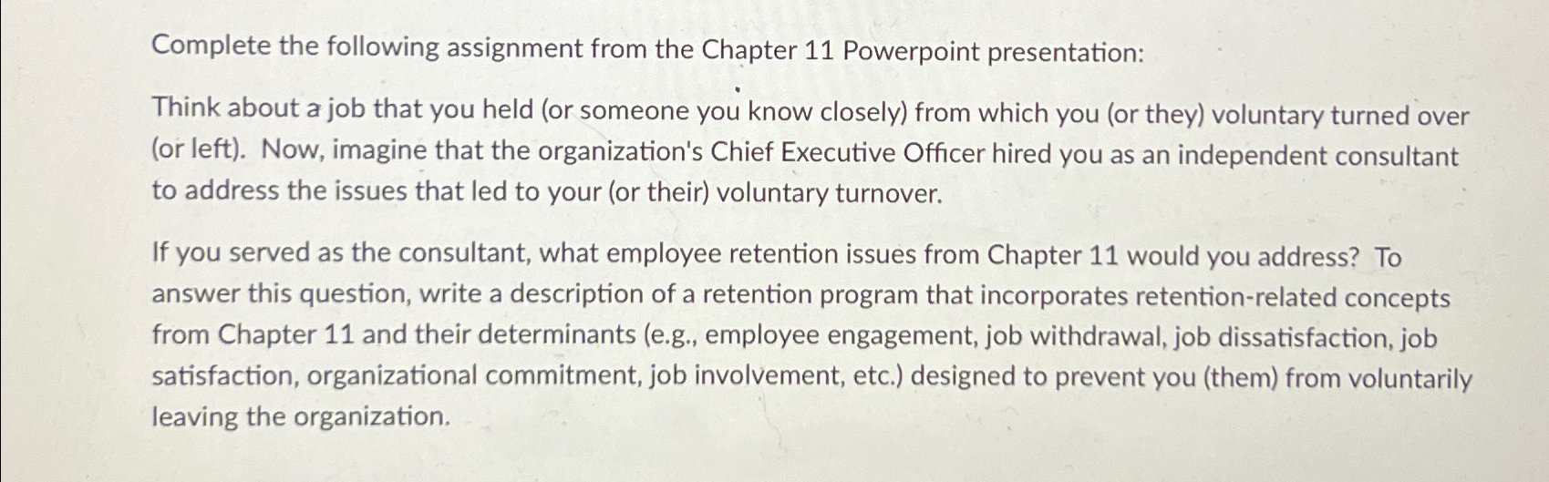 Solved Complete the following assignment from the Chapter 11 | Chegg.com