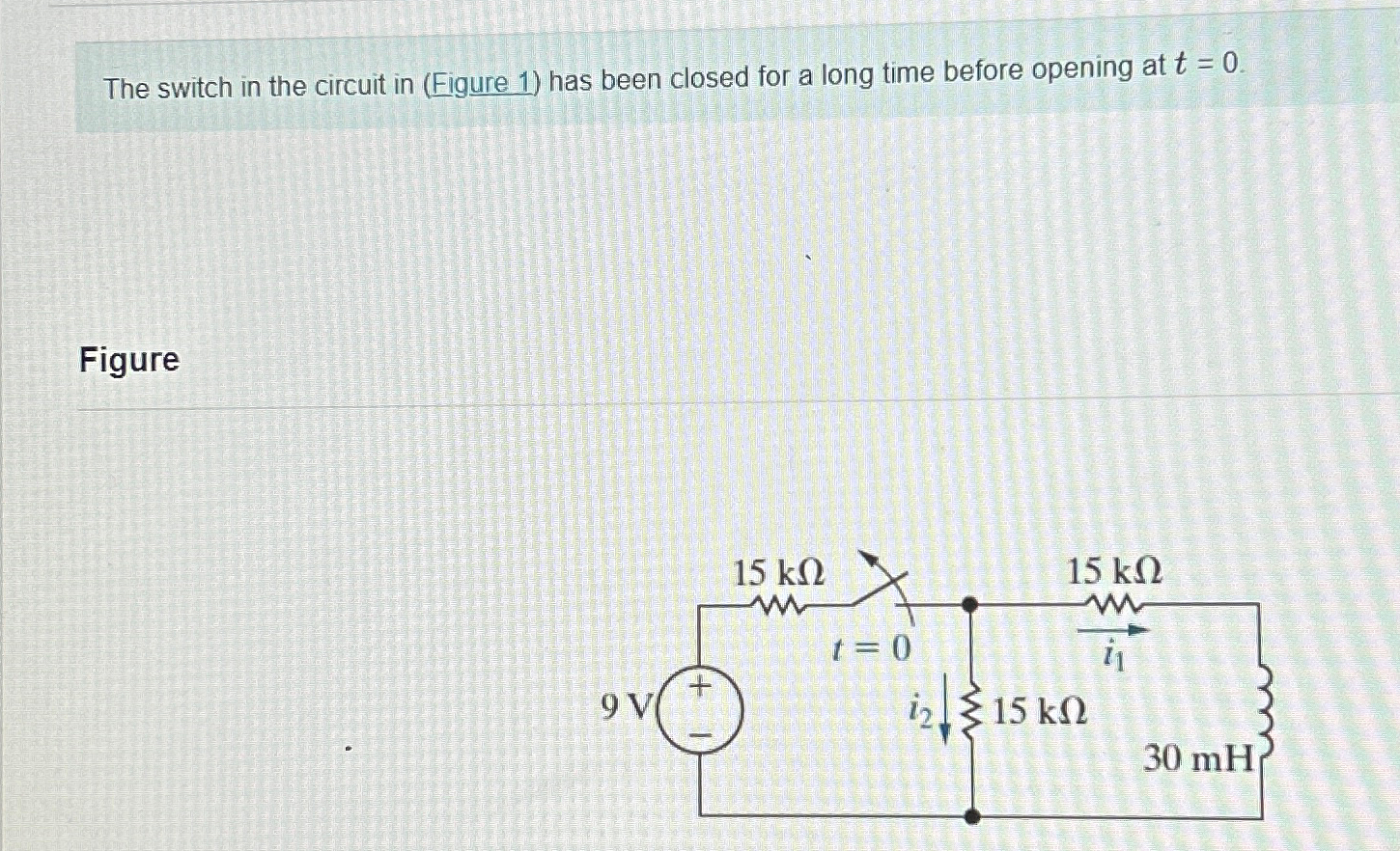 Solved The switch in the circuit in (Figure 1) ﻿has been | Chegg.com