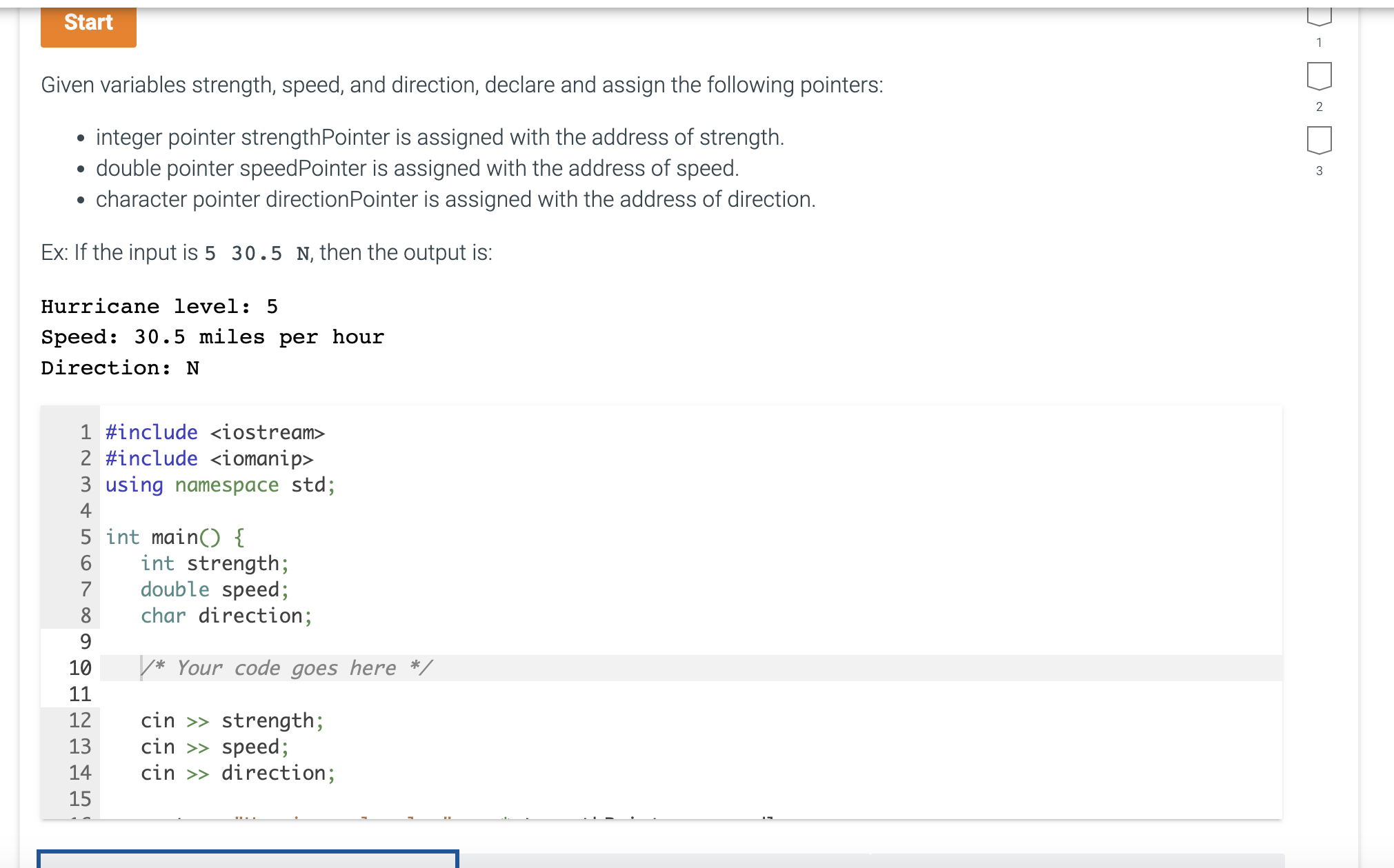 Solved Given variables strength, speed, and direction, | Chegg.com